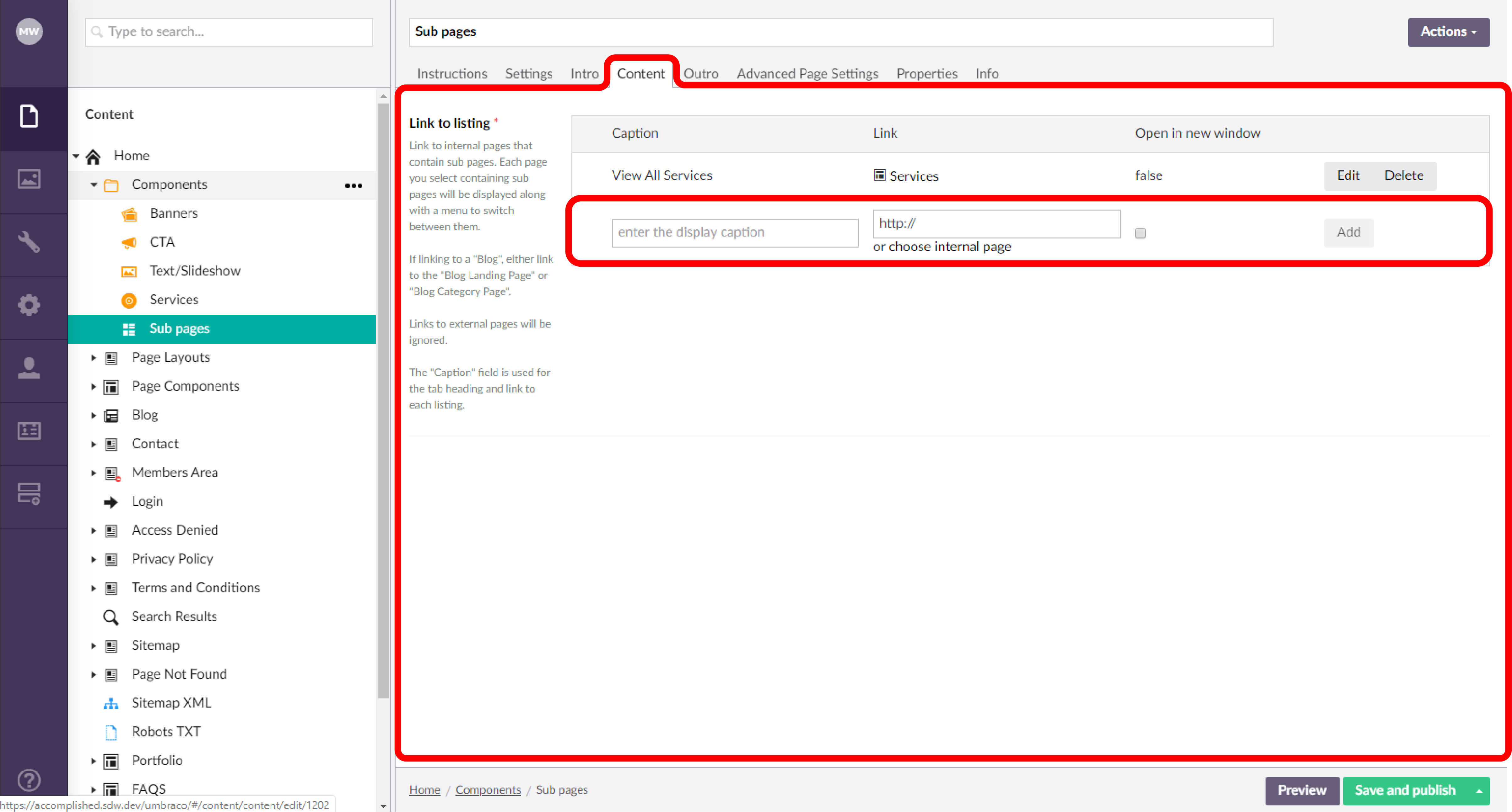How To Add Subpage Listings To A Page